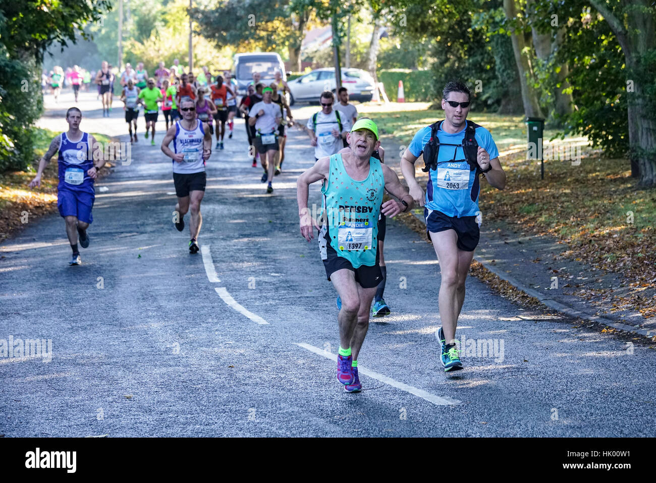 A group of runners in the Chester Marathon Stock Photo - Alamy