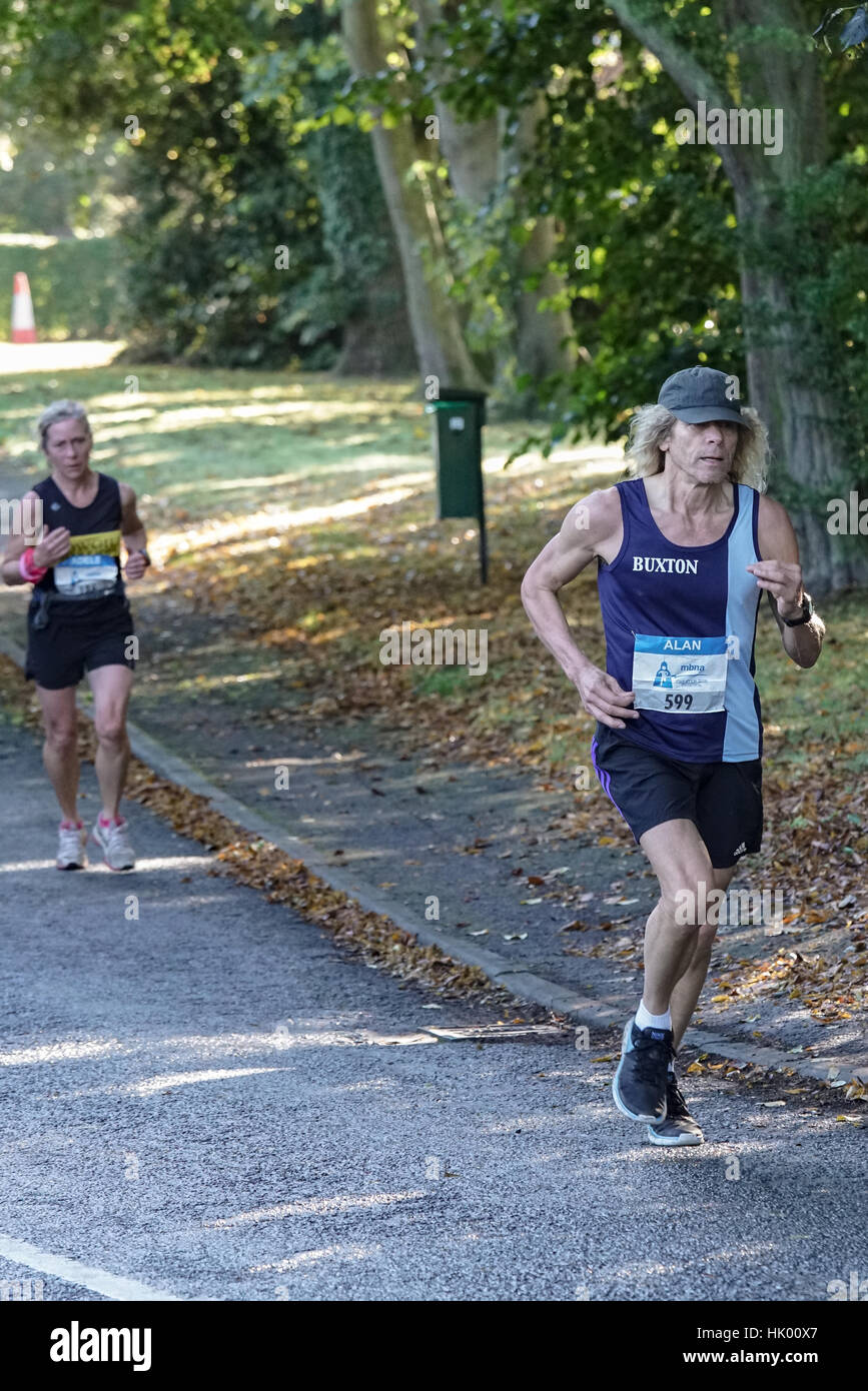 A pair of runners in the Chester Marathon Stock Photo - Alamy