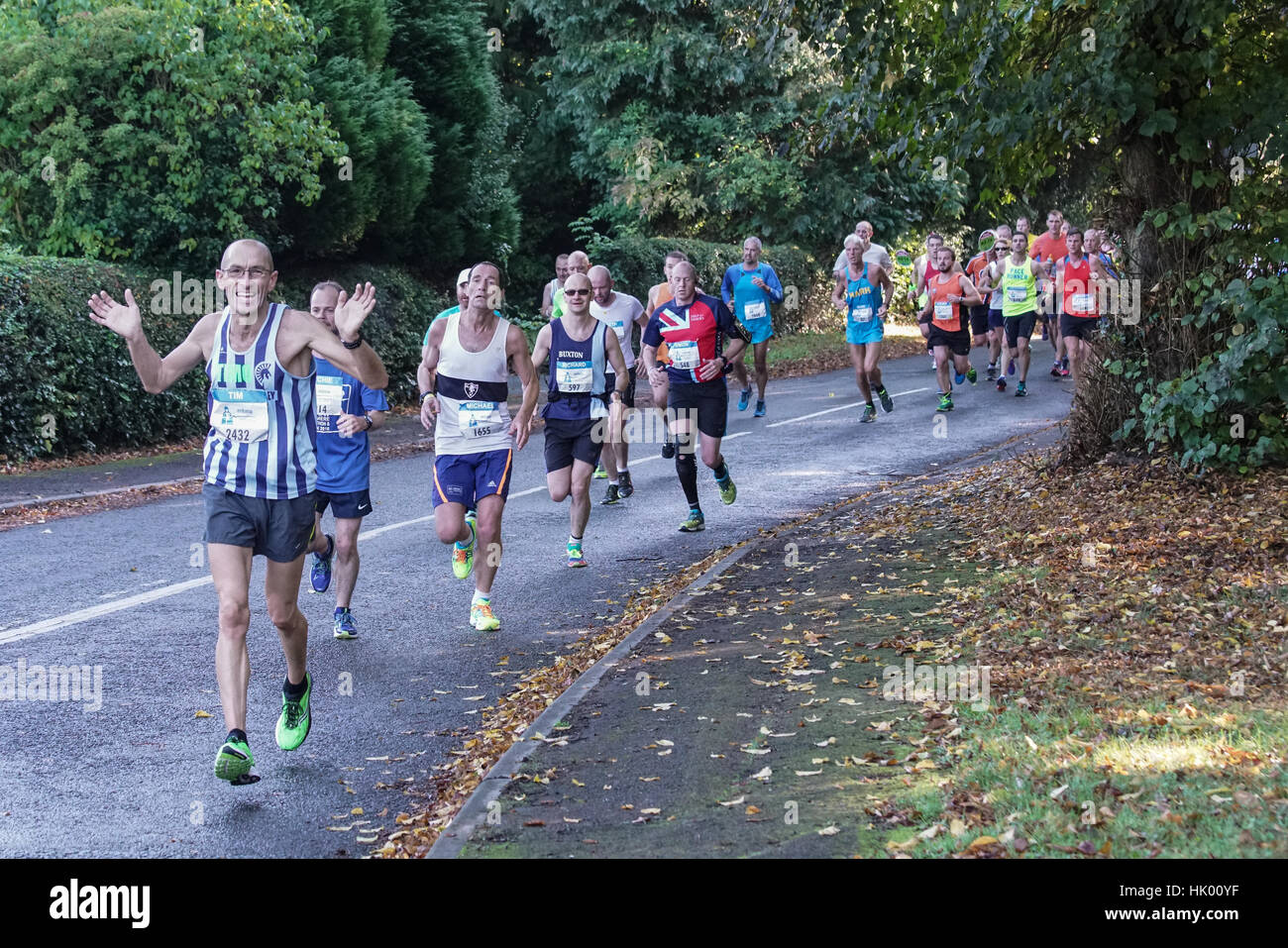 A group of runners in the Chester Marathon Stock Photo - Alamy