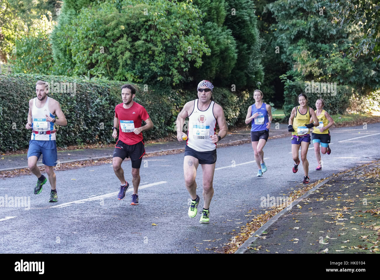 A group of runners in the Chester Marathon Stock Photo - Alamy