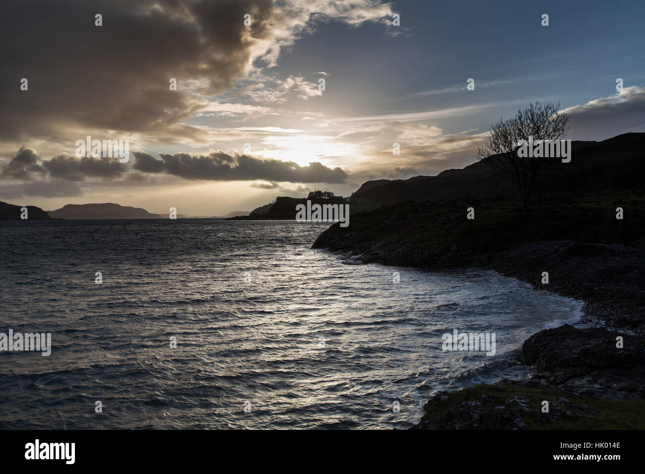 Isle of Kerrera, Scotland. The eastern coastline of Kerrera, with the ...