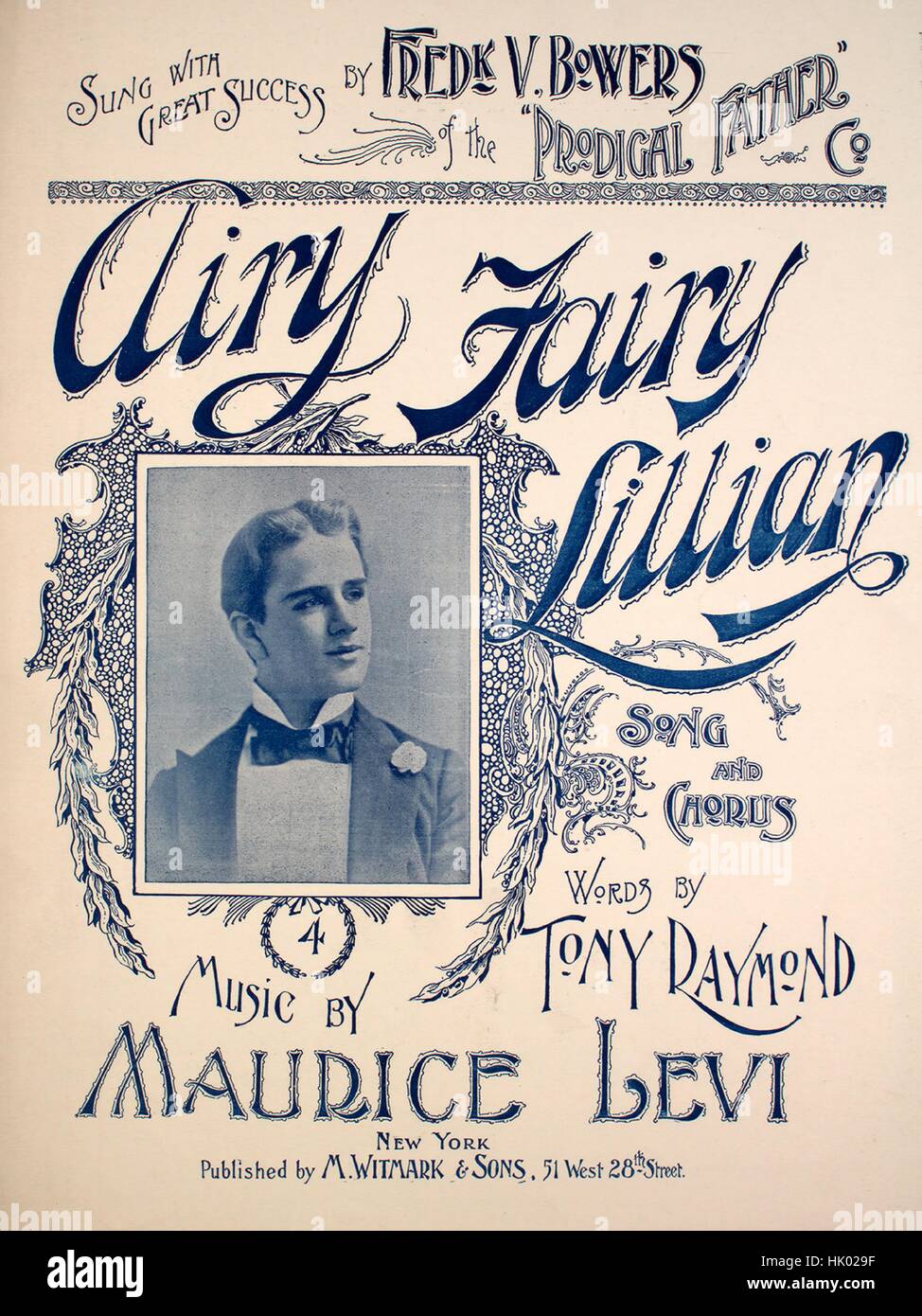 Sheet music cover image of the song 'Airy Fairy Lillian Song and Chorus ...