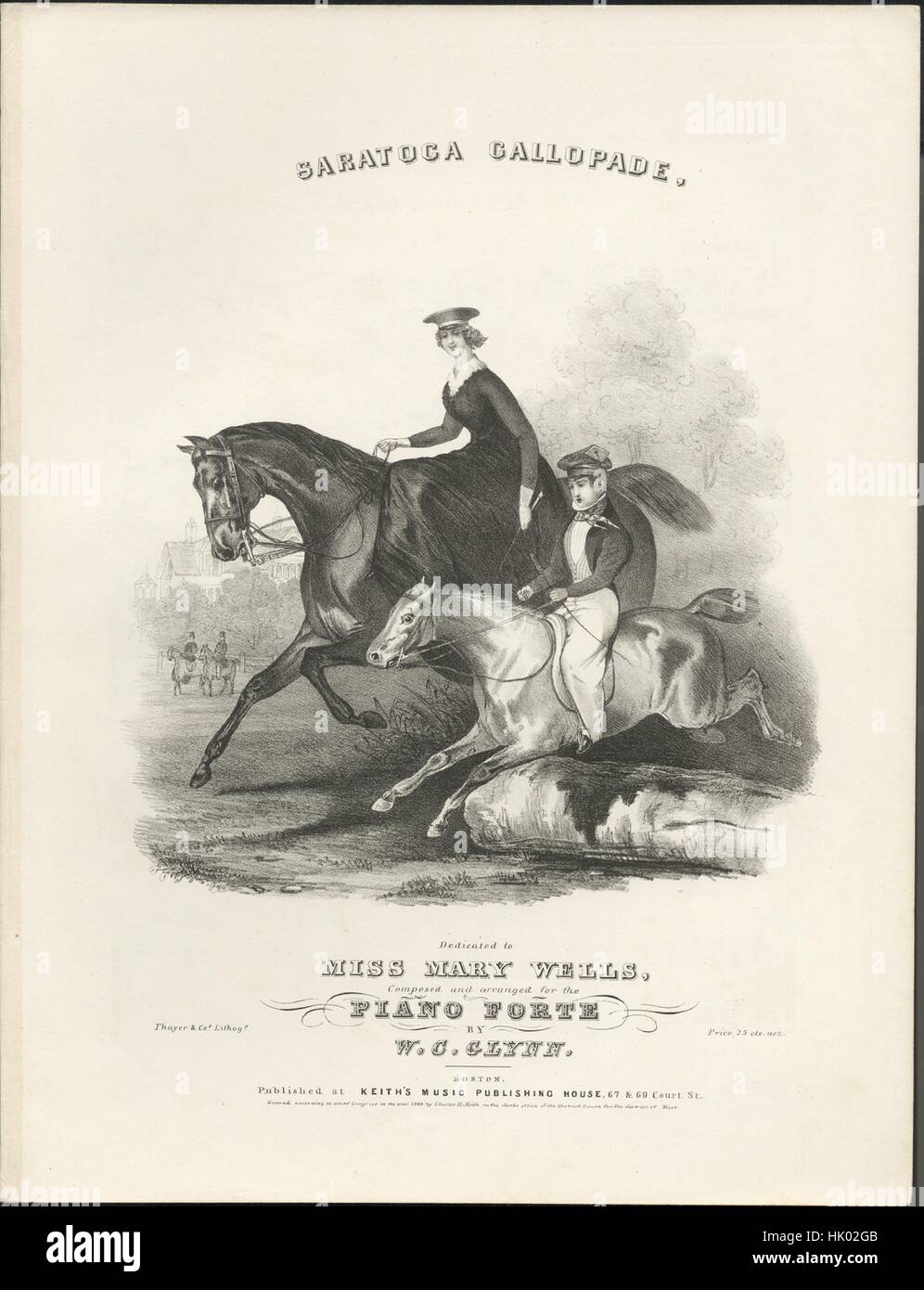 Sheet music cover image of the song 'Saratoga Gallopade', with original ...