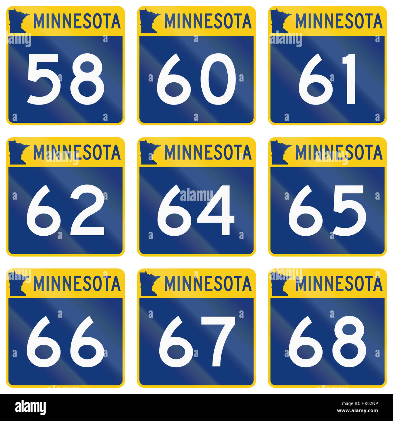 Collection of Minnesota Route shields used in the United States Stock ...