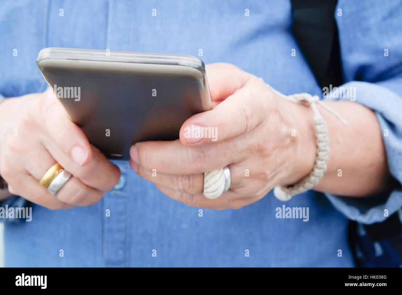image of older woman using smart phone Stock Photo - Alamy