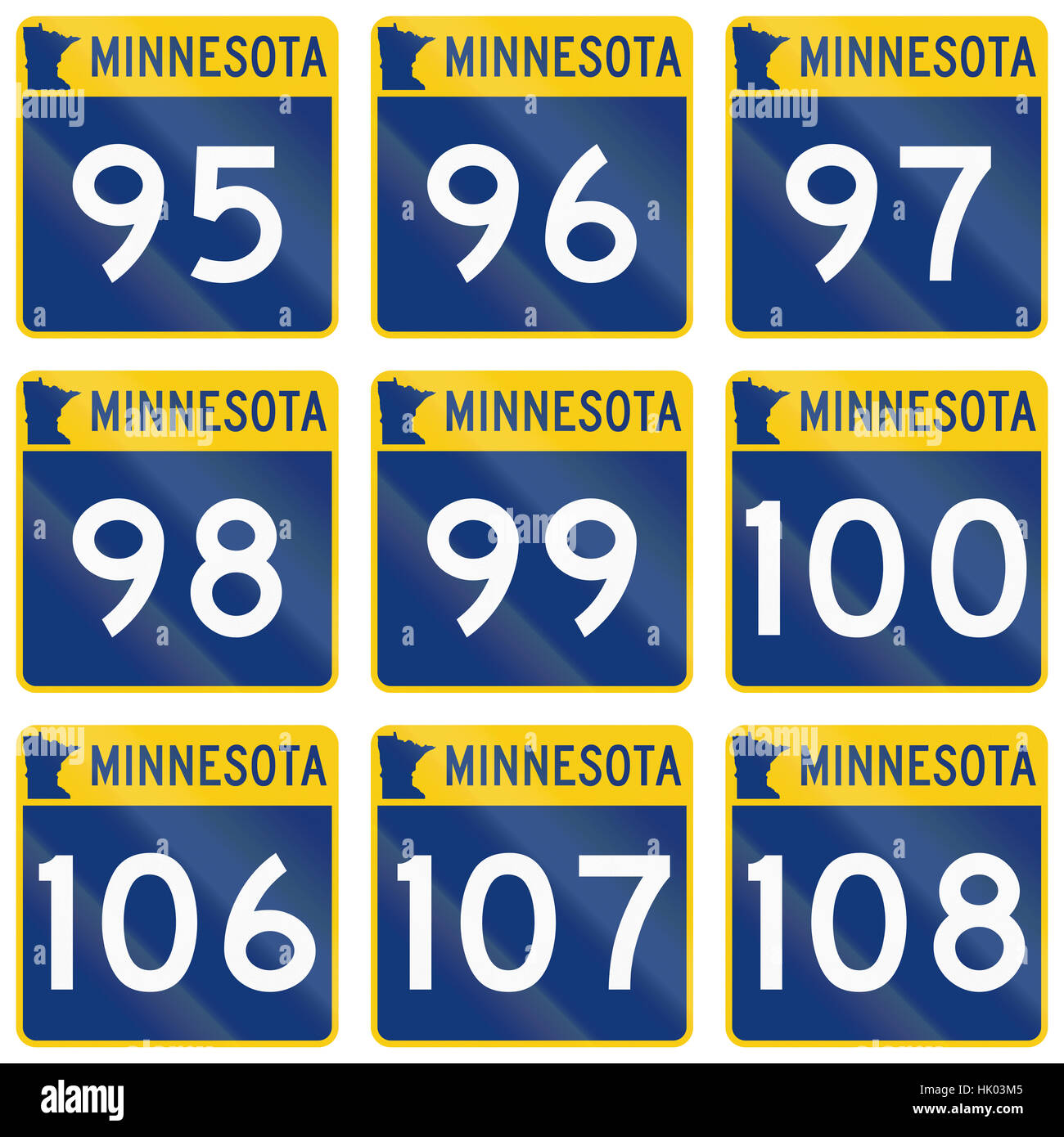 Collection of Minnesota Route shields used in the United States Stock ...
