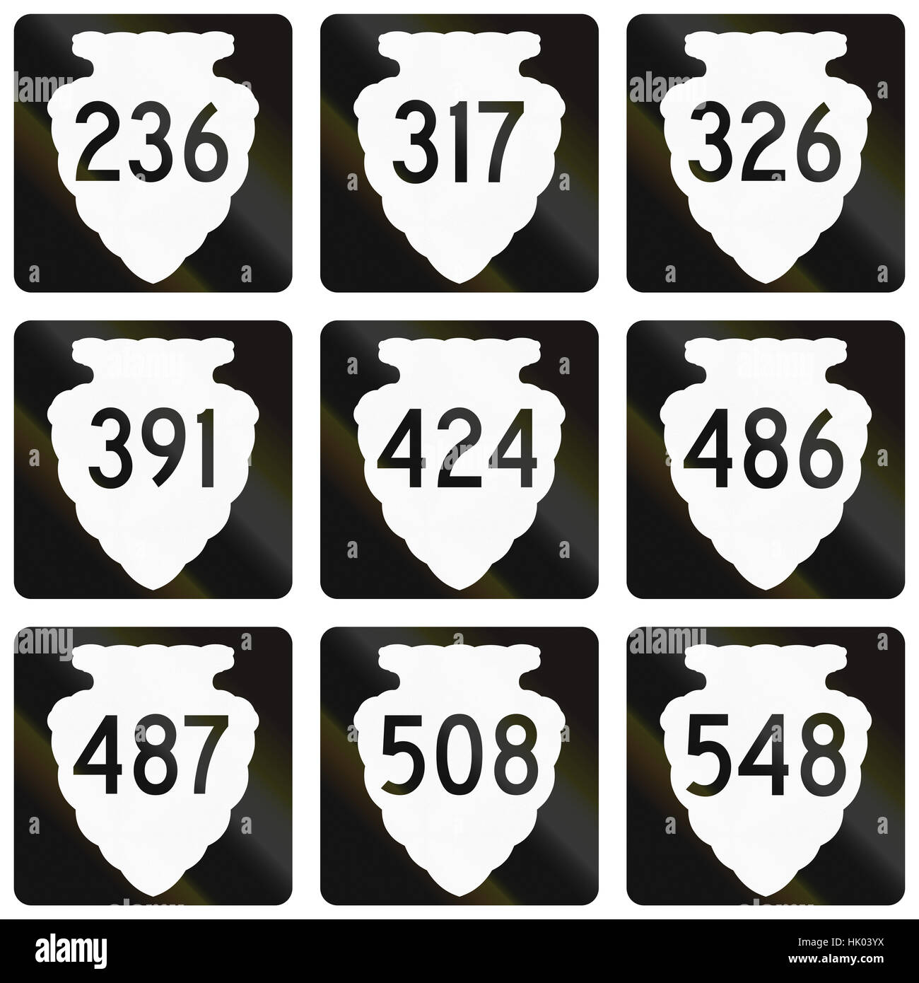 Collection of Montana Secondary Highway route shield Stock Photo - Alamy