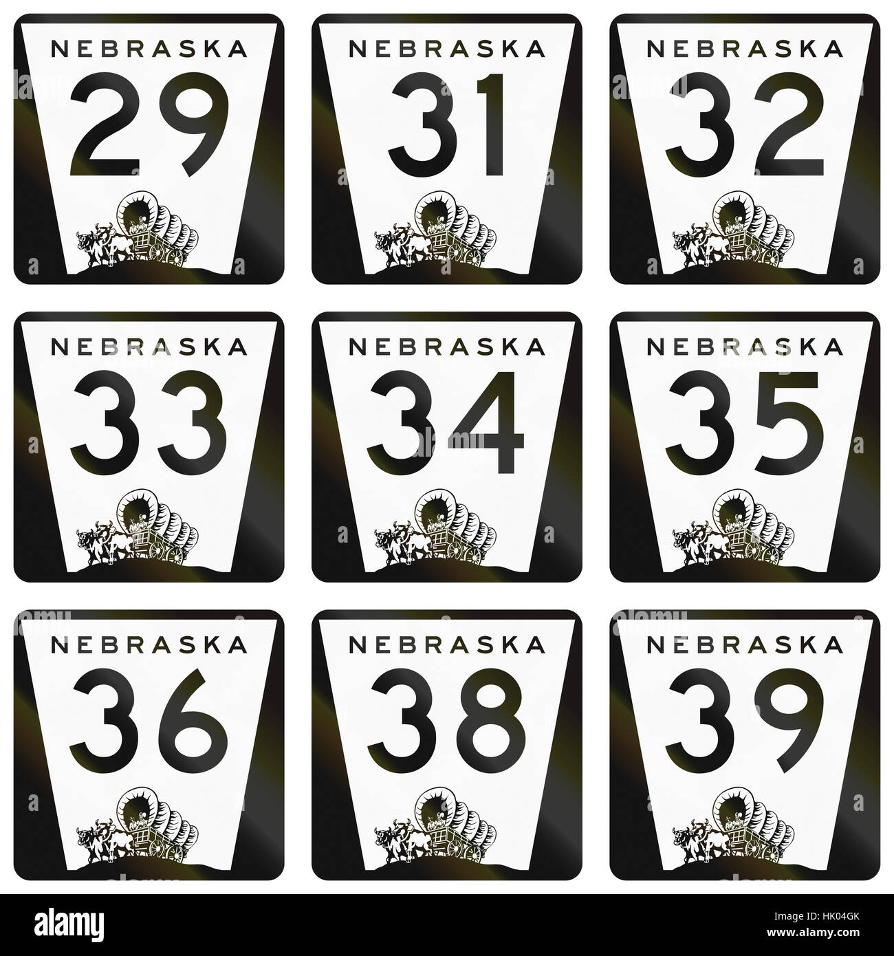 Collection of Nebraska Route shields used in the United States Stock ...