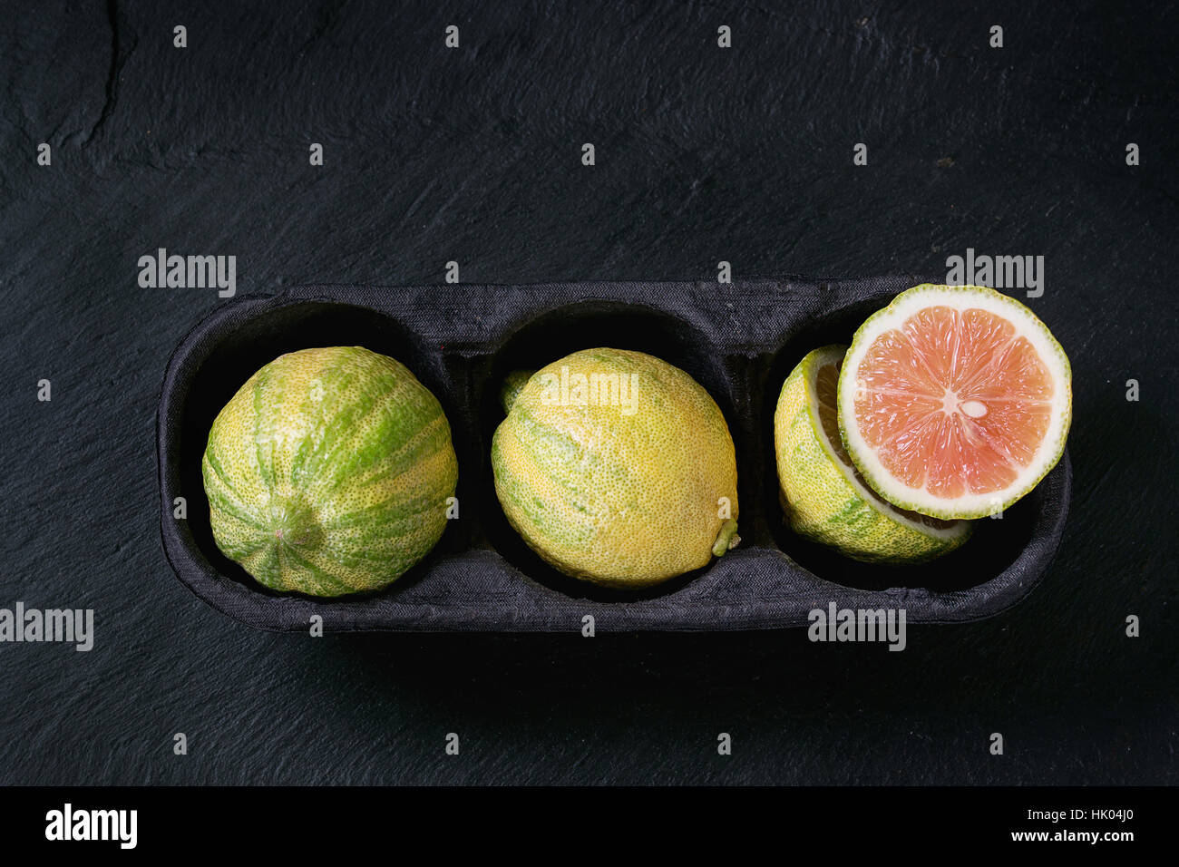 Citrus fruit pink tiger lemon Stock Photo - Alamy