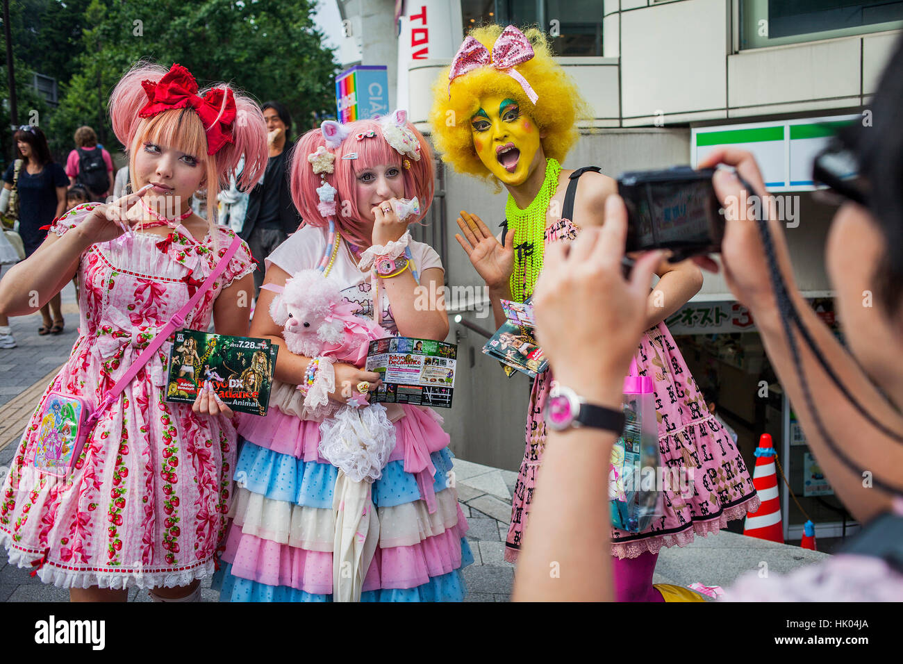 Young and eccentric trendy people in Takeshita Dori.Tokyo city, Japan ...