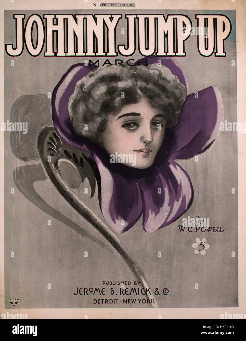 Sheet music cover image of the song 'Johnny Jump Up March', with ...