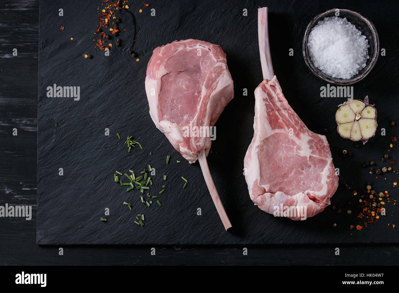 Raw Veal tomahawk steak Stock Photo - Alamy