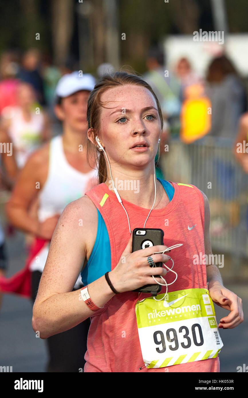 Female Athlete Approaching The Finish Line In The Nike Woman's Half ...