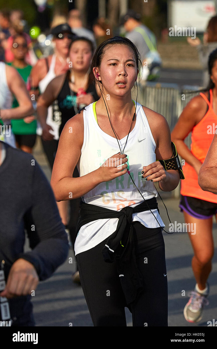 Female Athlete Approaching The Finish Line In The Nike Woman's Half ...