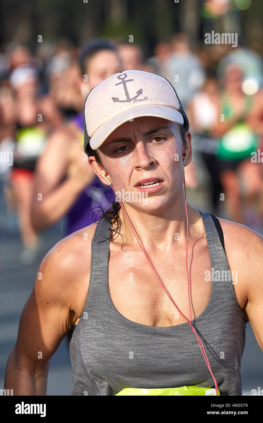 Female Athlete Approaching The Finish Line In The Nike Woman's Half ...