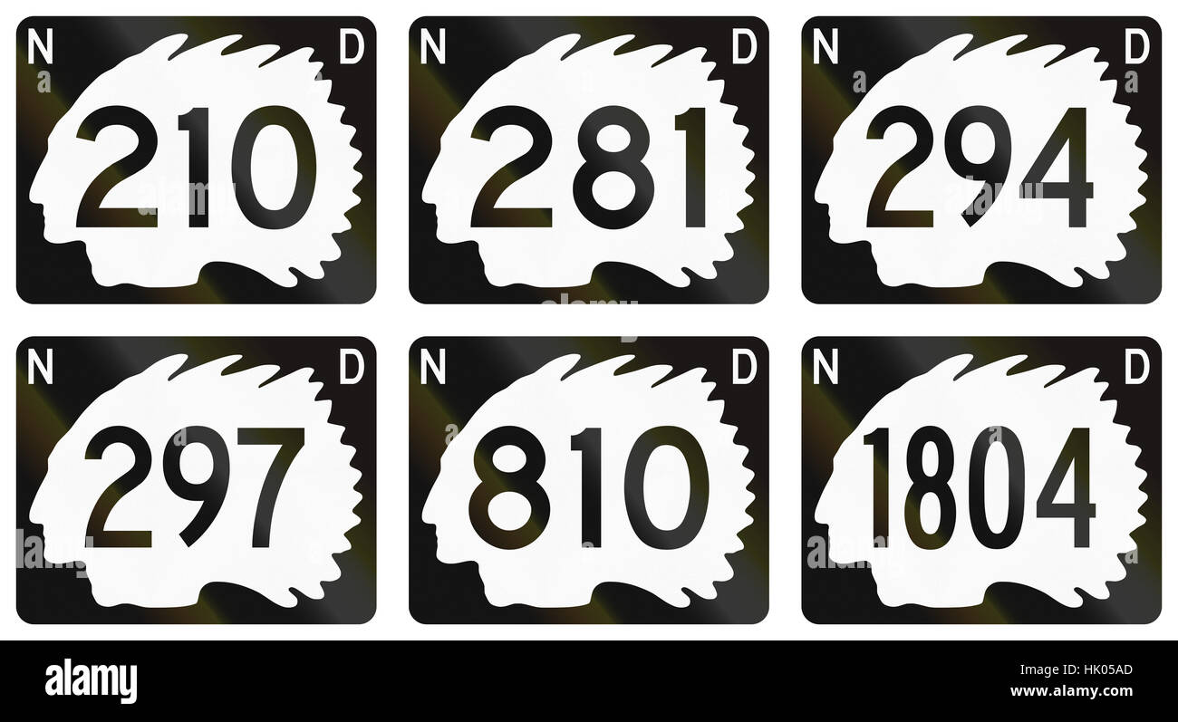 Collection of North Dakota Route shields used in the United States ...