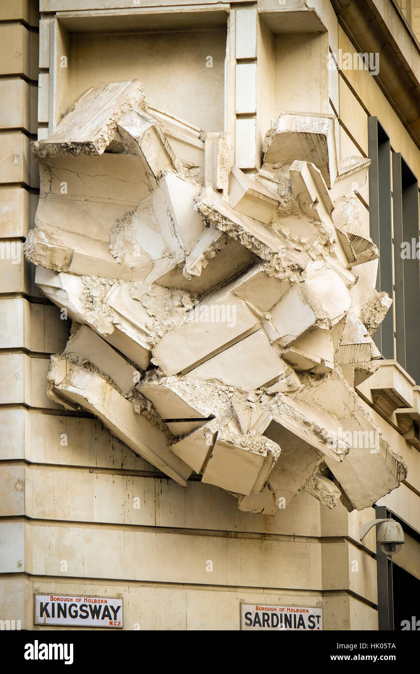 A stone sculpture adorns an office building in Central London Stock ...