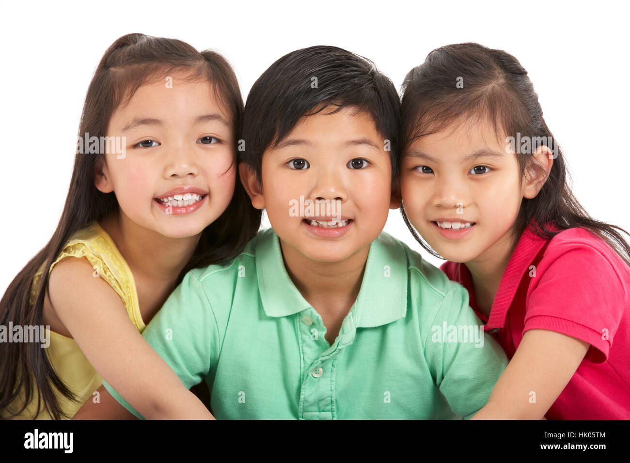 Studio Shot Of Three Chinese Children Stock Photo - Alamy