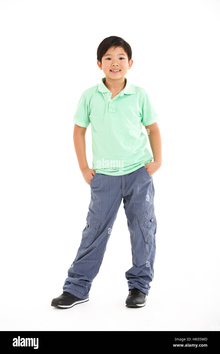 Studio Shot Of Chinese Boy Stock Photo - Alamy