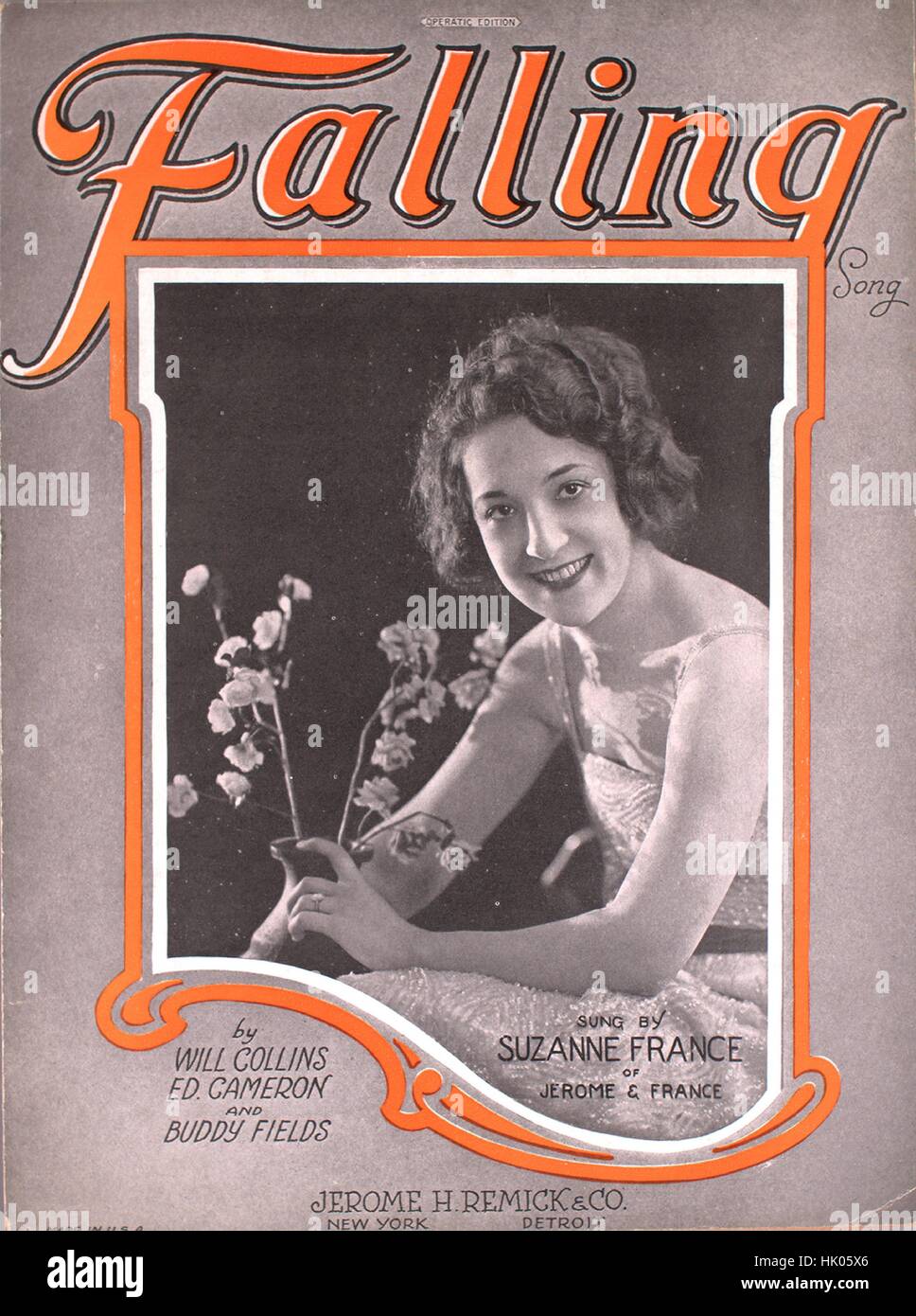 Sheet music cover image of the song 'Falling Song Operatic Edition ...