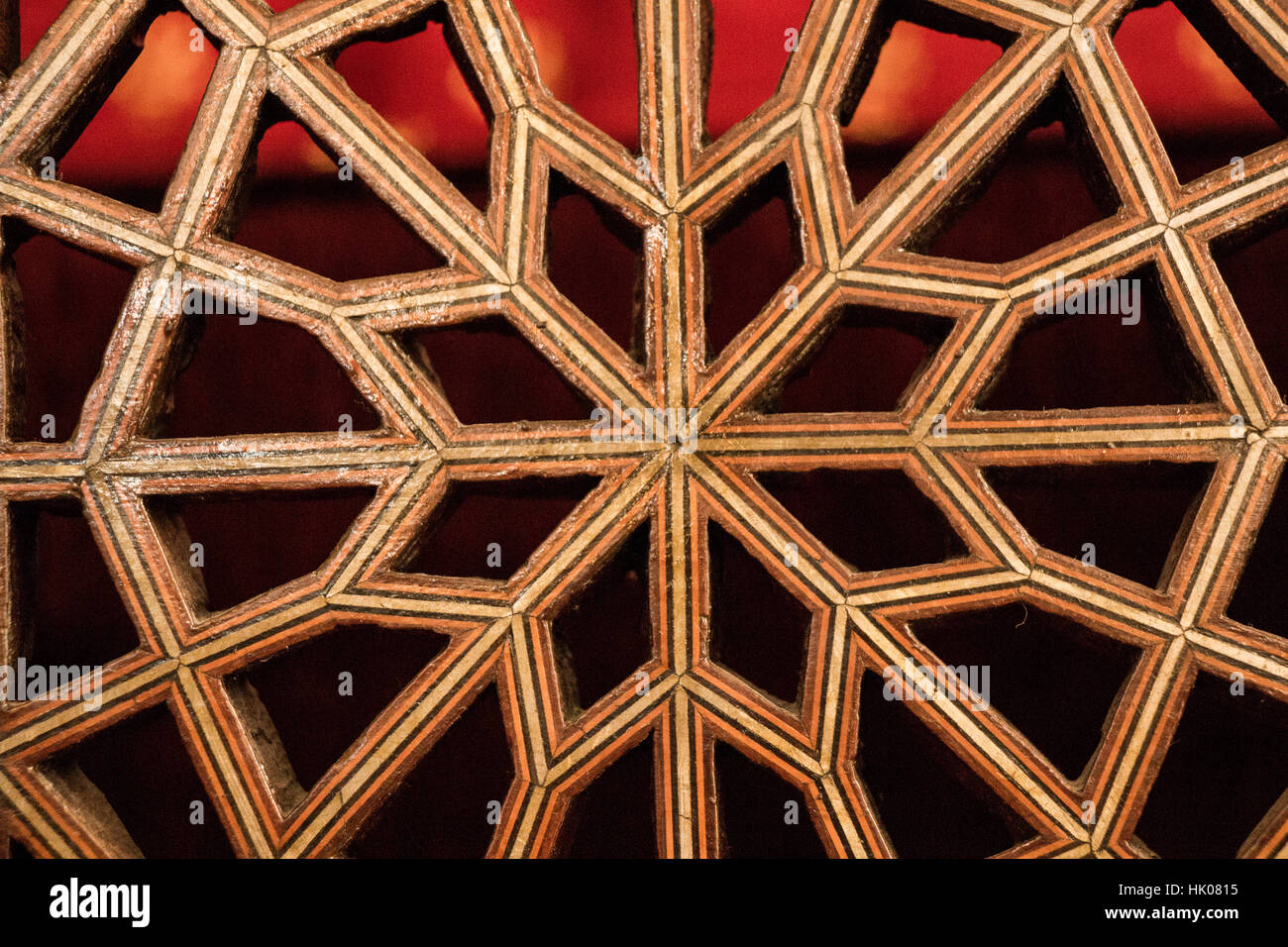 Ottoman art in geometric patterns on wood Stock Photo - Alamy