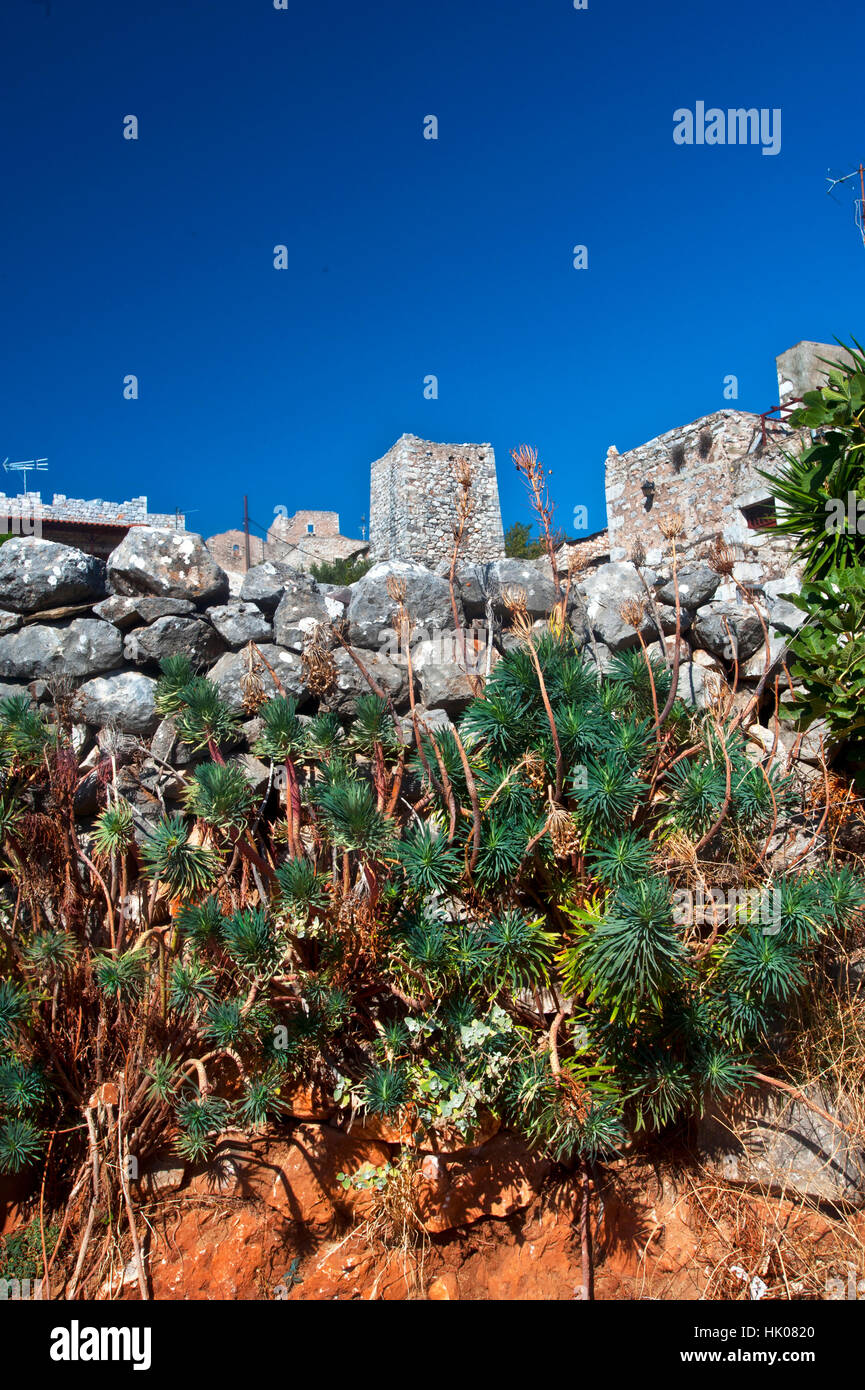 europe, greece, peloponnese, mani, village, lagia Stock Photo - Alamy