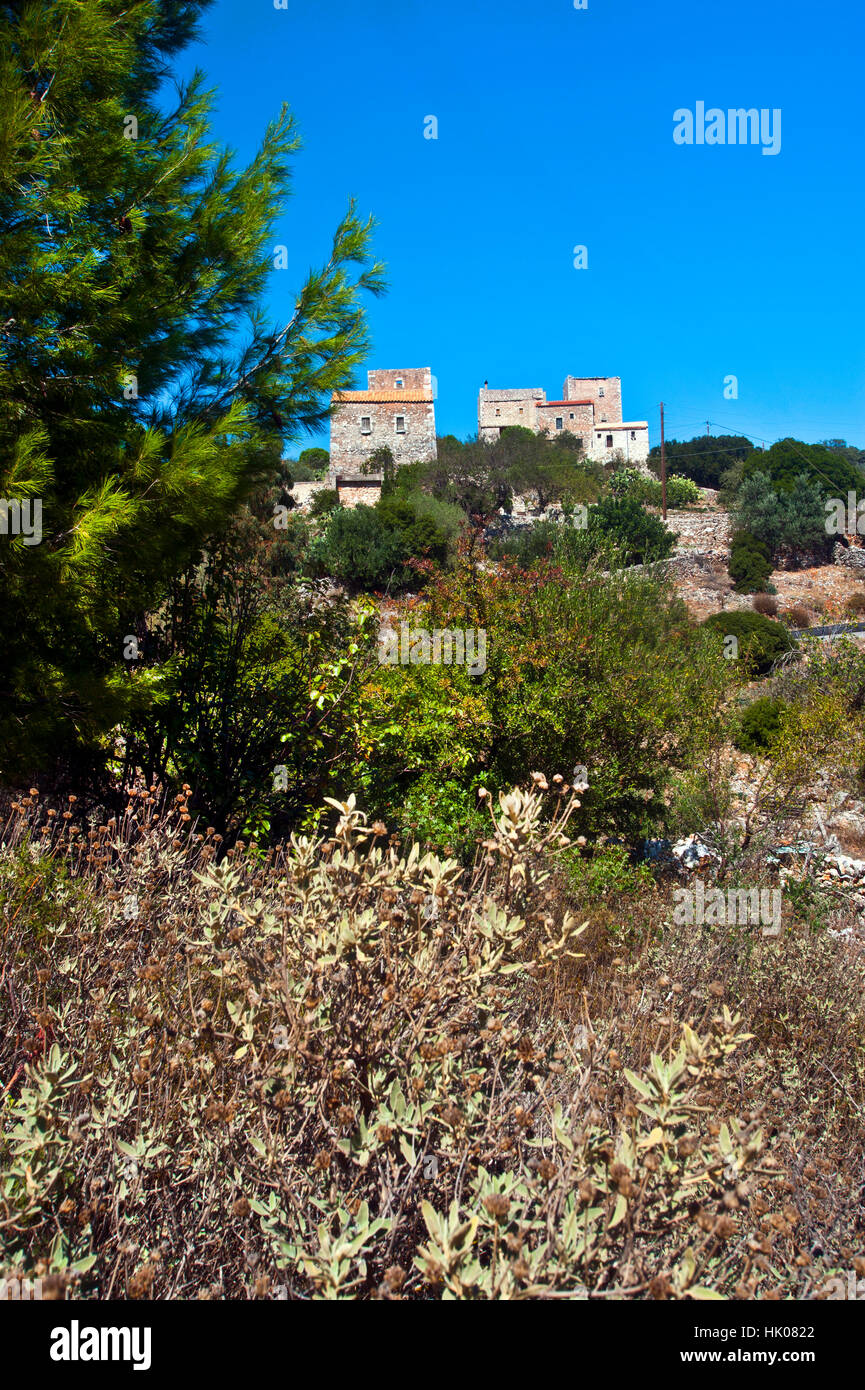 europe, greece, peloponnese, mani, village, lagia Stock Photo - Alamy