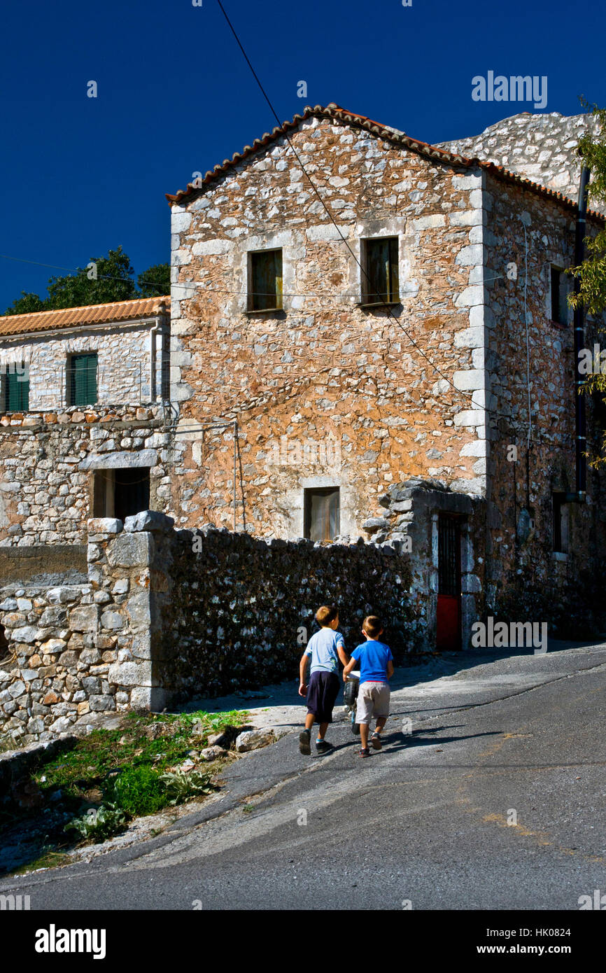 europe, greece, peloponnese, mani, village, lagia Stock Photo - Alamy