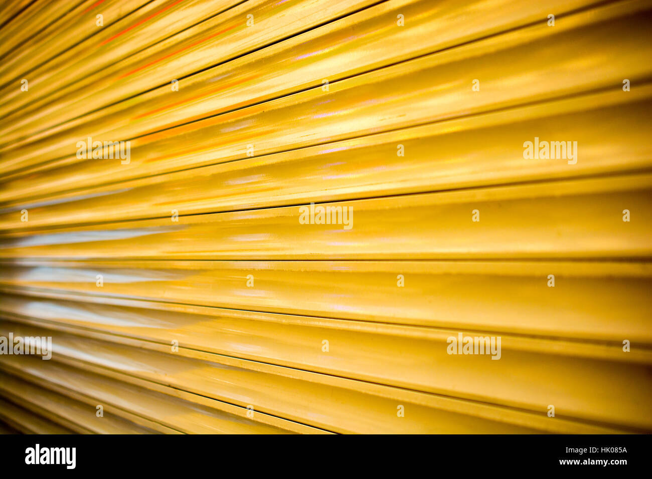 Straight lines on a shop front shutter as a metal background Stock ...