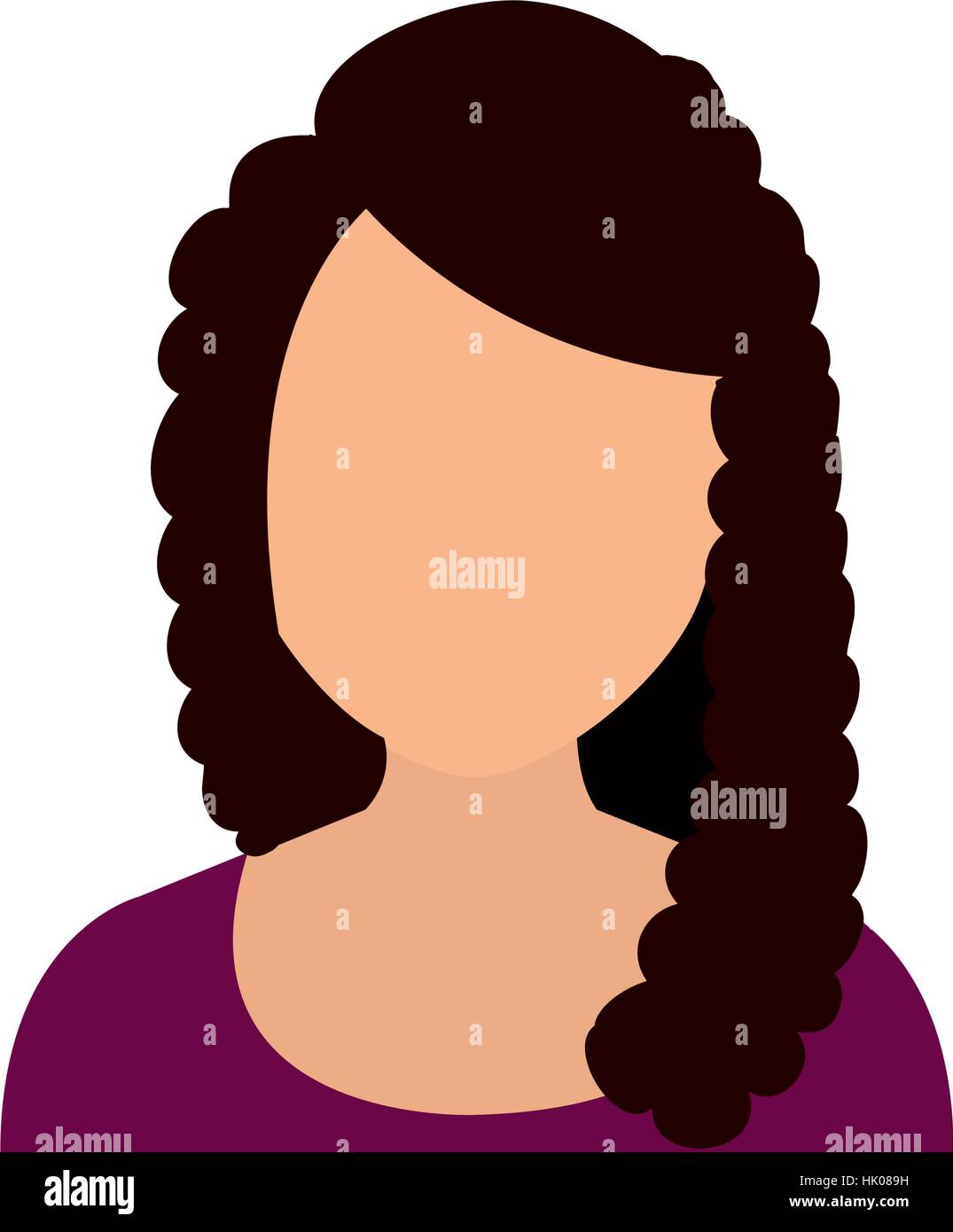 Woman faceless profile icon vector illustration graphic design Stock ...