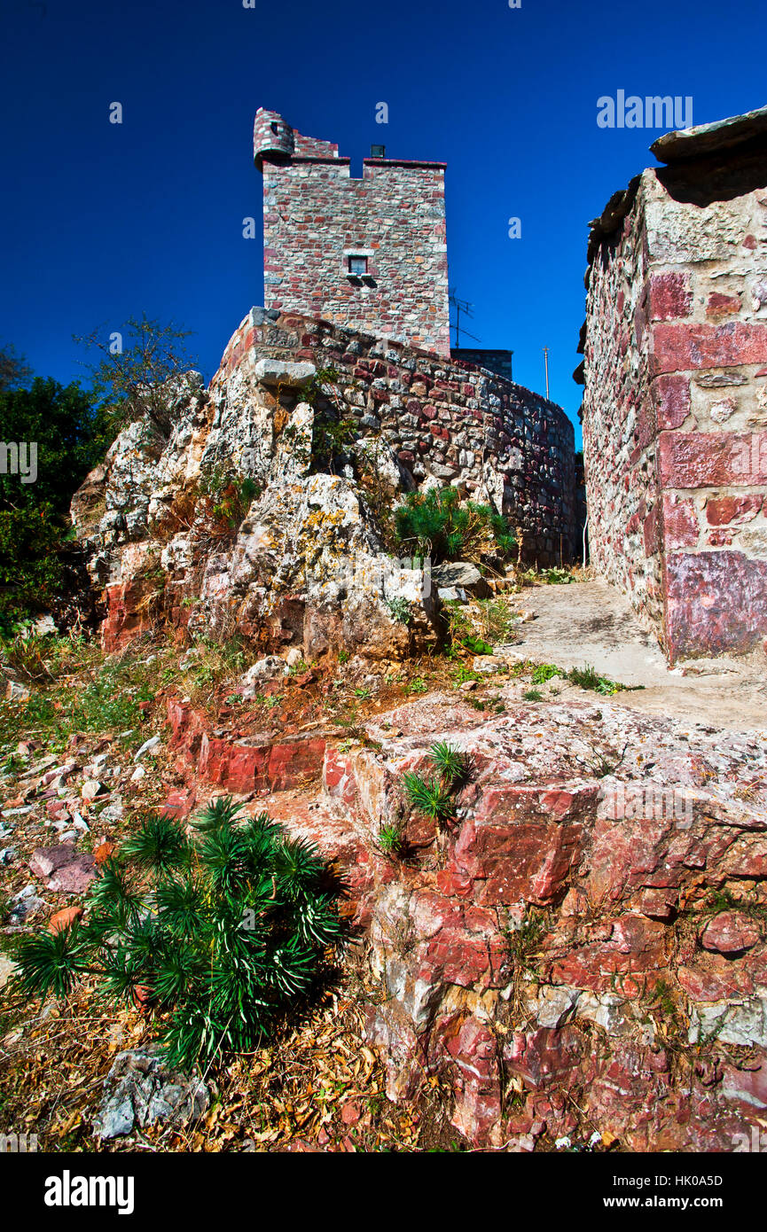 europe, greece, peloponnese, mani, ancient, red, stone, mine Stock ...