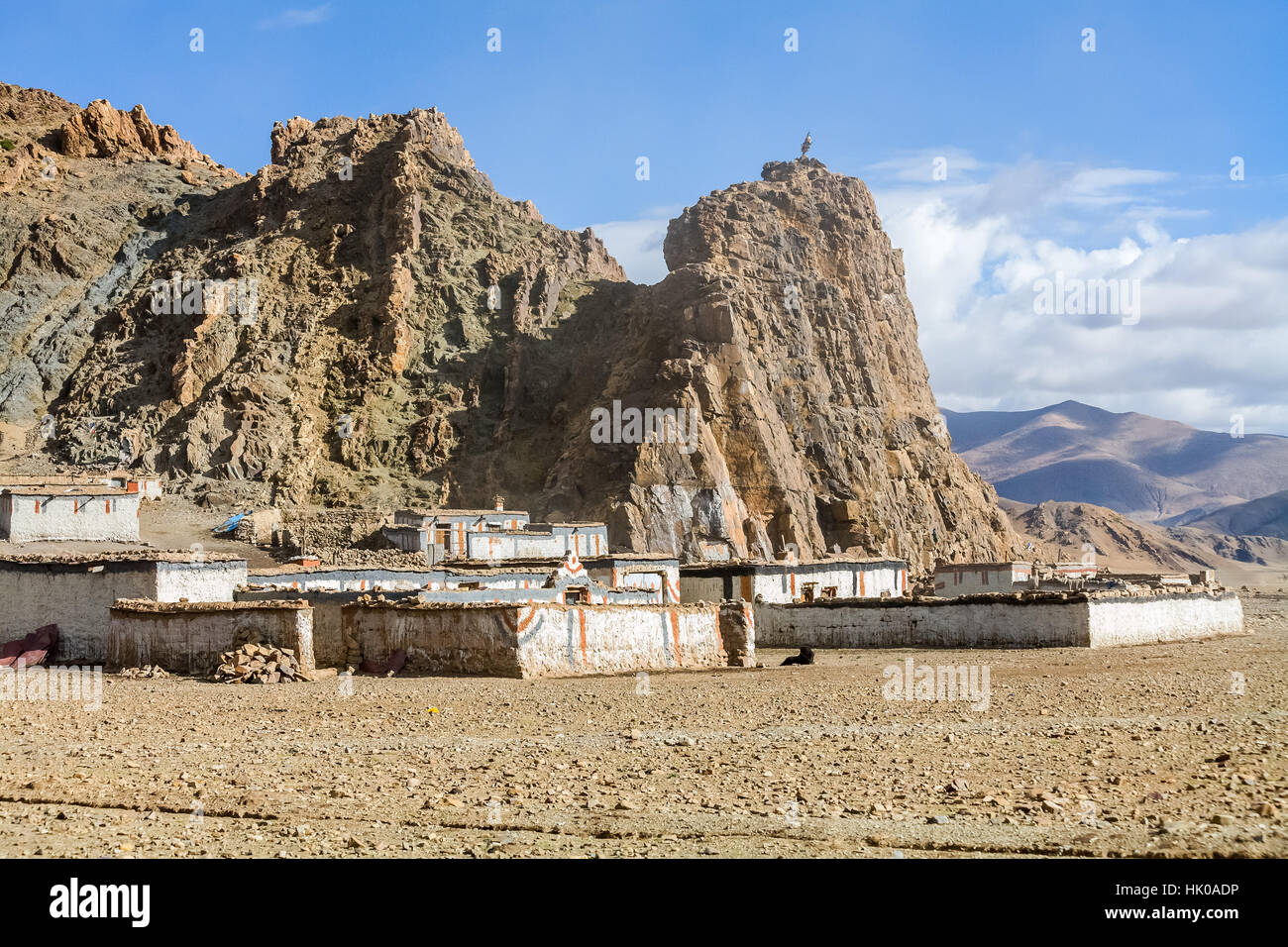 Tibetan landscape and monastery. Tibet. China Stock Photo - Alamy