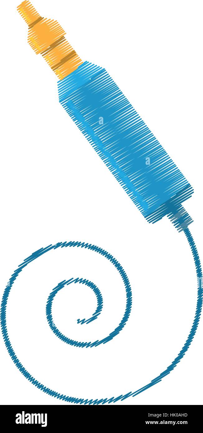 drawing audio cable plug computer vector illustration eps 10 Stock ...