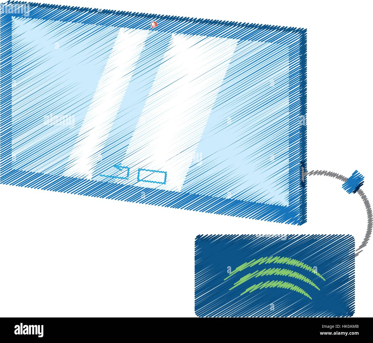 drawing tablet connection technology mobile cable charger vector ...