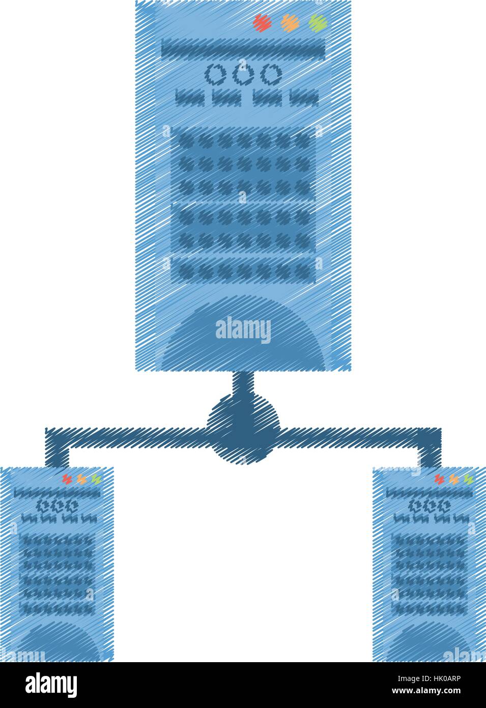 drawing tower computer hardware technology vector illustration eps 10 ...