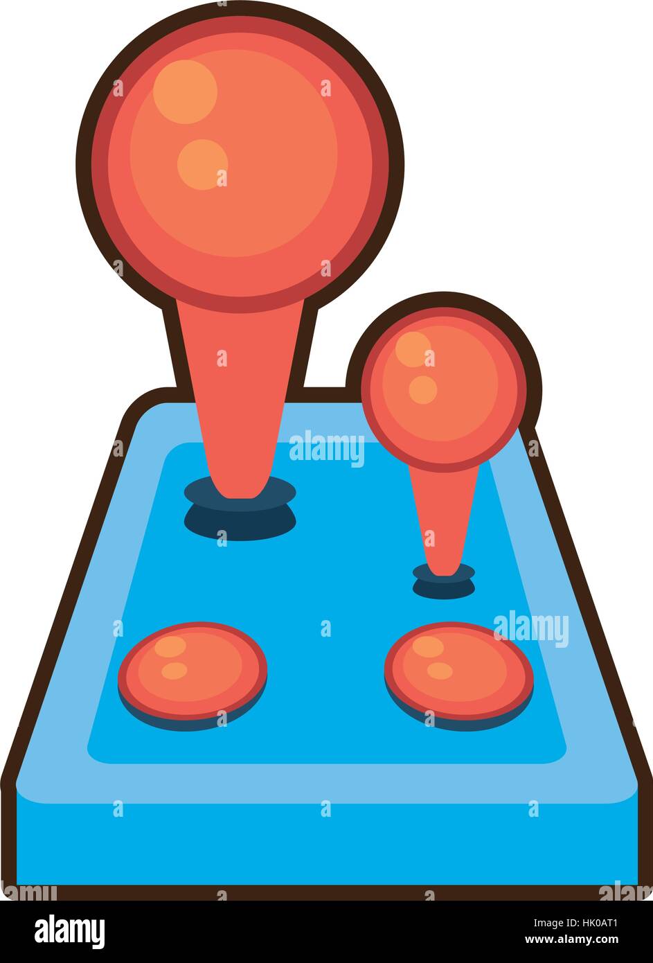 cartoon joystick controller retro game vector illustration eps 10 Stock ...
