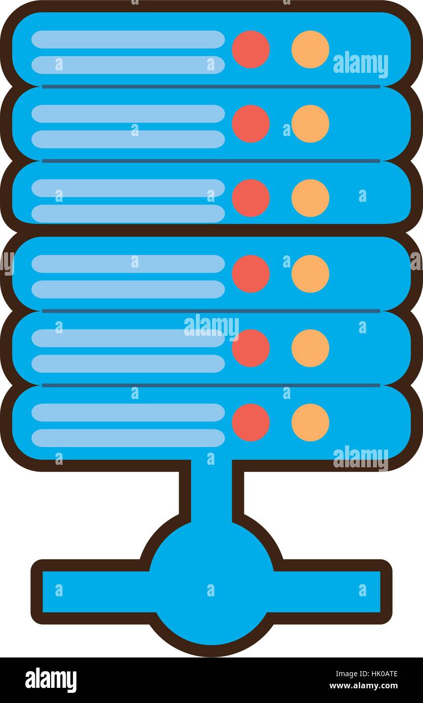 cartoon data server computer storage system vector illustration eps 10 ...