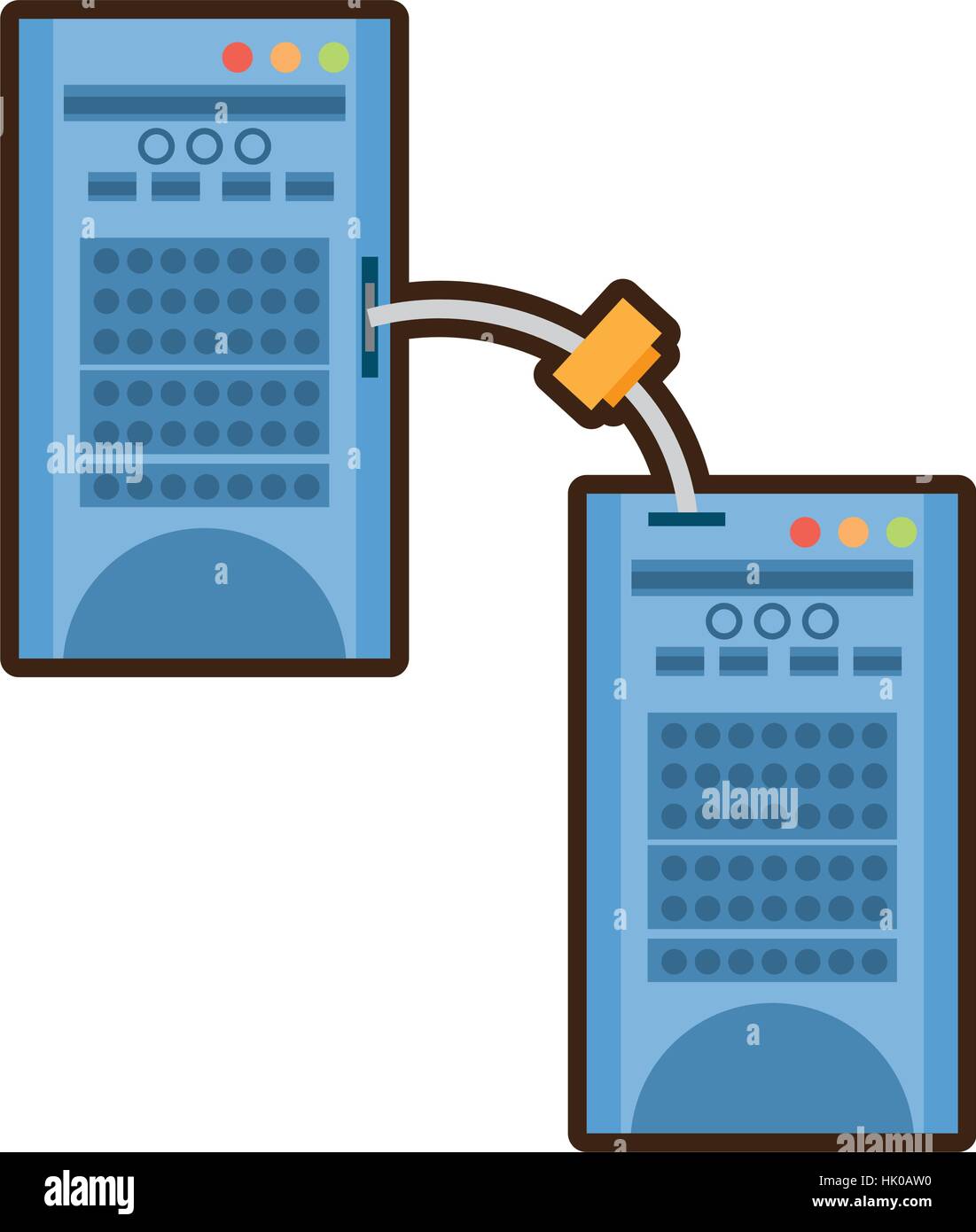 cartoon tower computer hardware technology vector illustration eps 10 ...