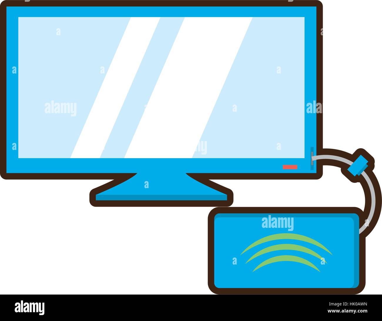 cartoon screen computer display equipment router vector illustration ...