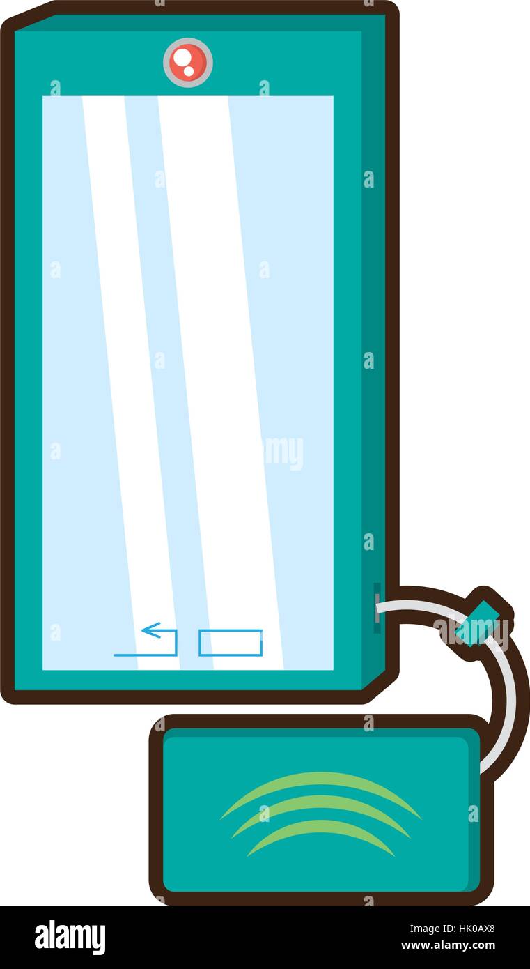 cartoon smart phone device technology mobile router vector illustration ...
