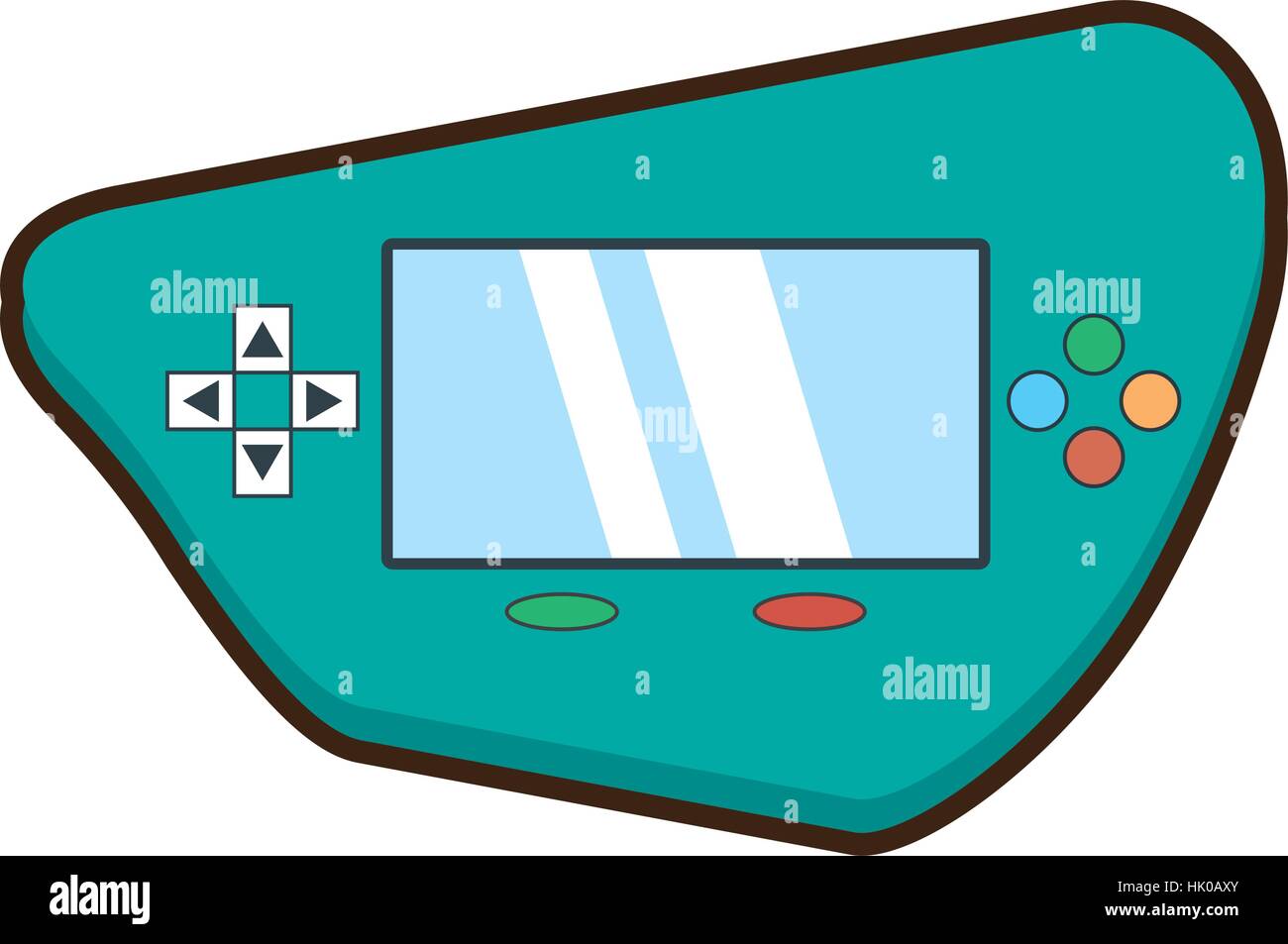 cartoon green video gamepad portable technology vector illustration eps ...
