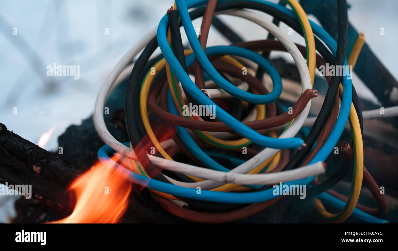 Firing wire in fire Stock Photo - Alamy