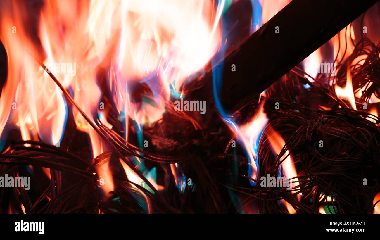 Firing wire in fire Stock Photo - Alamy