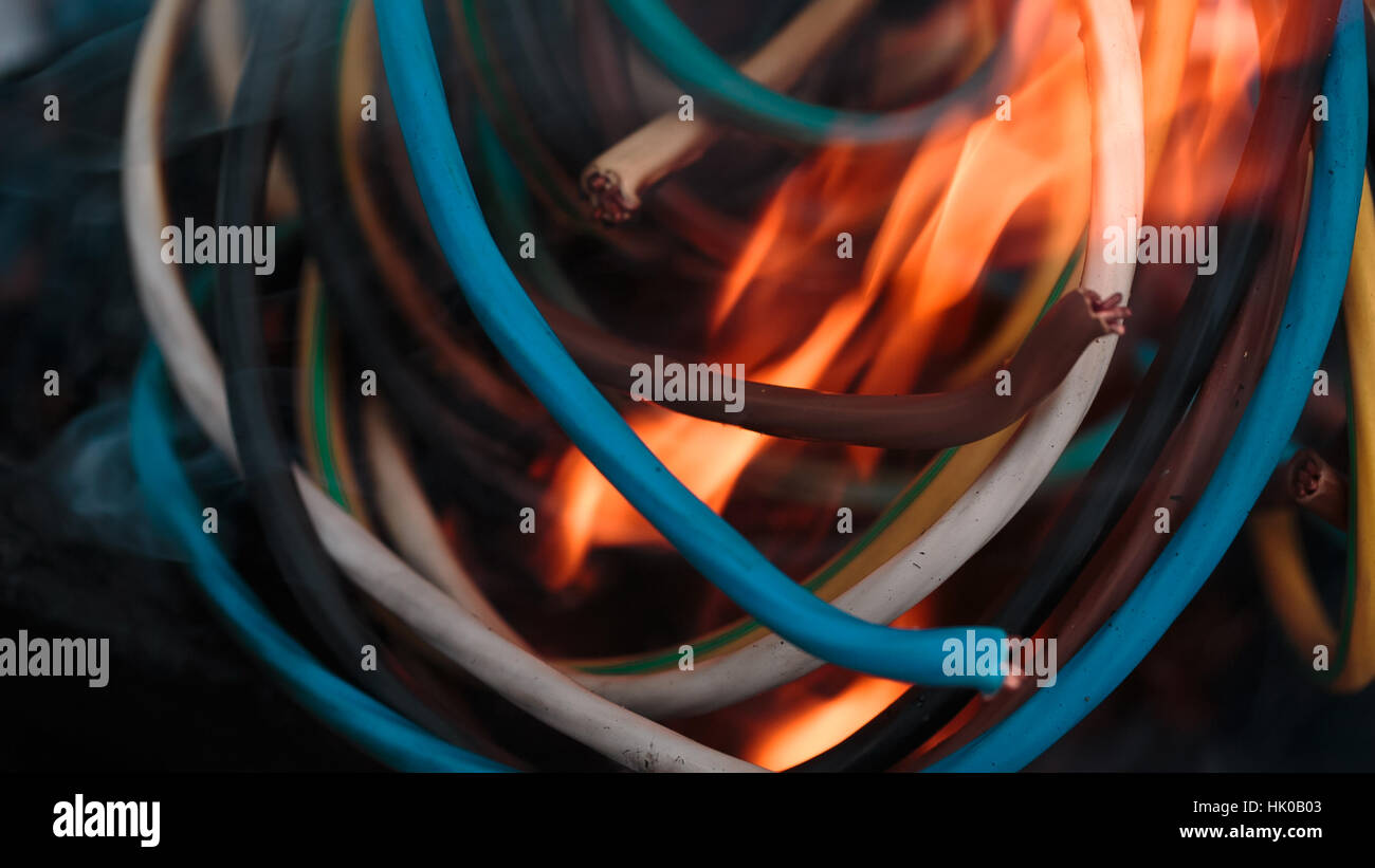 Firing wire in fire Stock Photo - Alamy