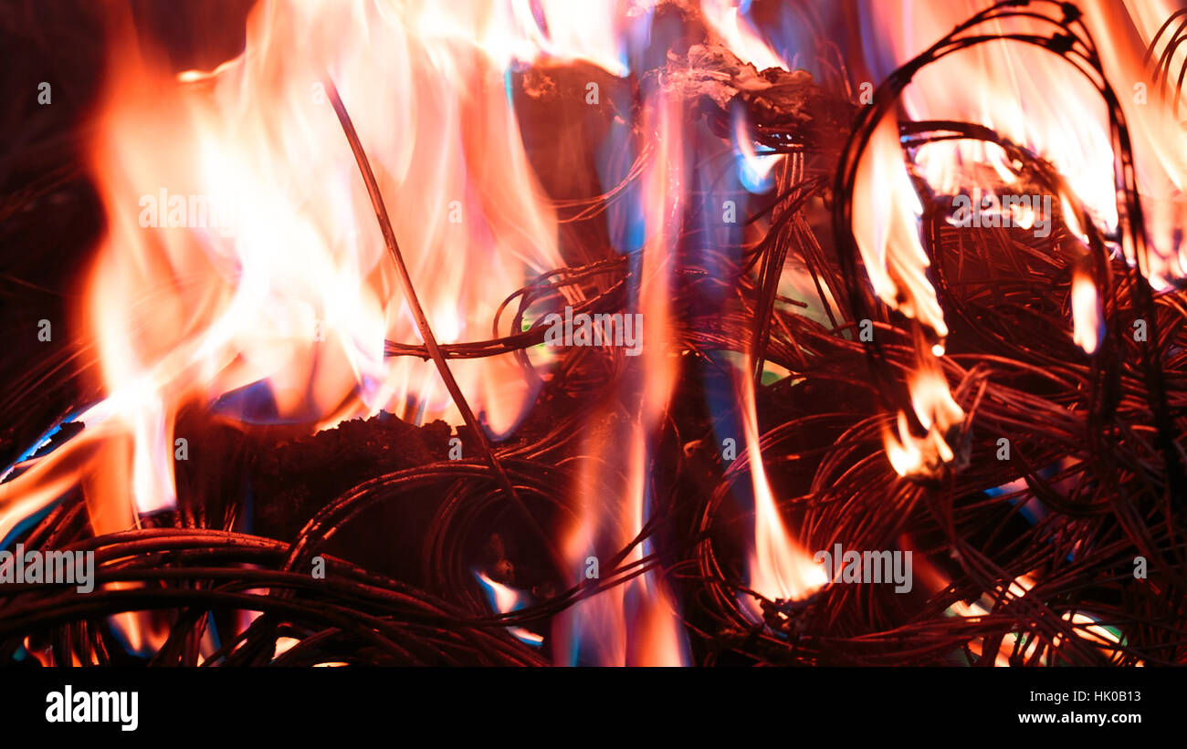 Firing wire in fire Stock Photo - Alamy