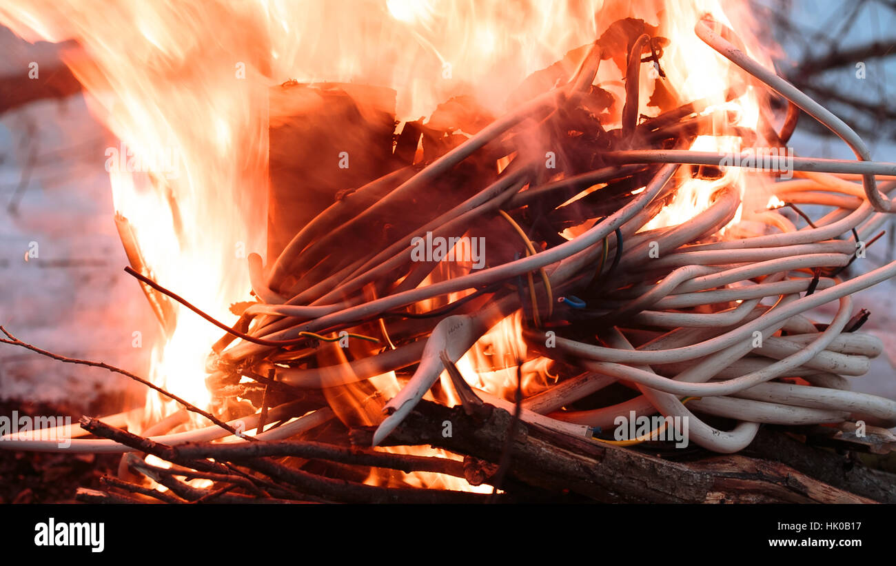 Firing wire in fire Stock Photo - Alamy