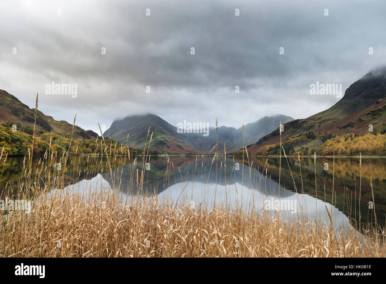 Stunning Autumn Fall landscape image of Lake Buttermere in Lake ...