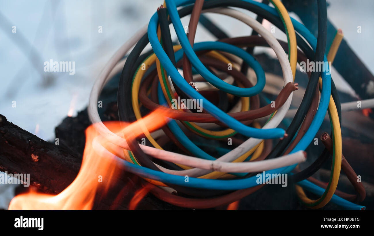 Firing wire in fire Stock Photo - Alamy