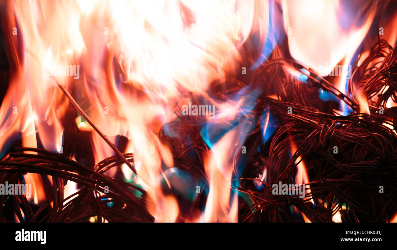 Firing wire in fire Stock Photo - Alamy