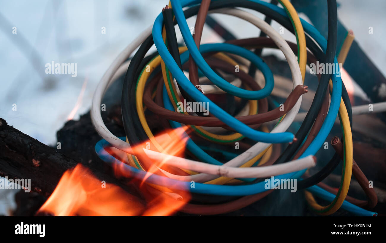Firing wire in fire Stock Photo - Alamy